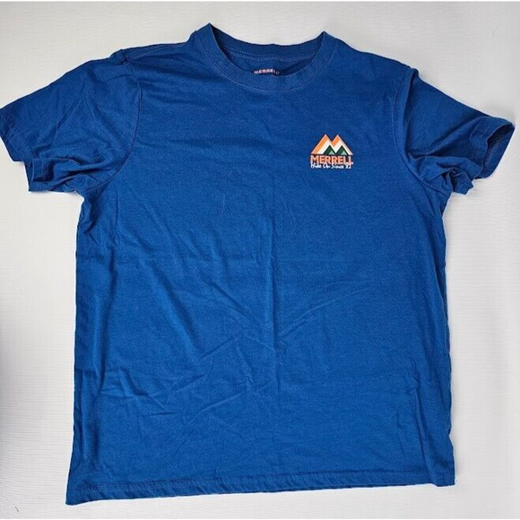 Merrell | Shirts | Mens Merrell Hike On T Shirt Blue Large Soft Hiking ...
